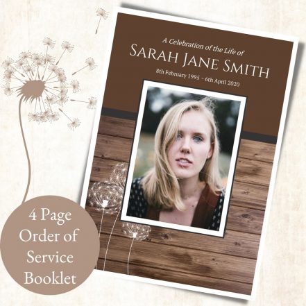 Order Of Service Booklet - Easy To Use Template - Saying Farewell